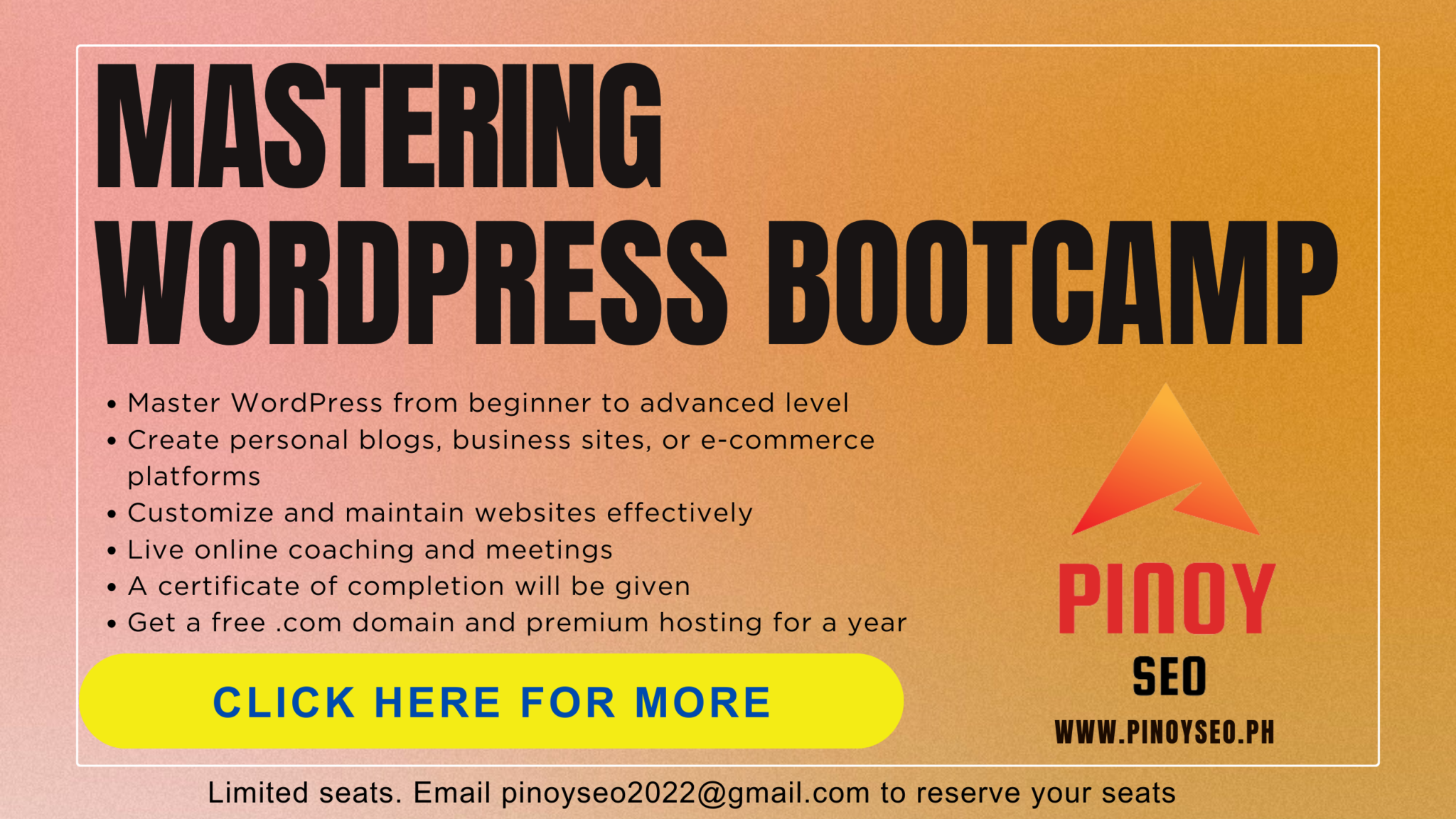 Mastering WordPress Bootcamp - Pinoy SEO